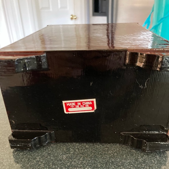 Accents | Chinese Gold Crane Tree Carved Wood Jewelry Box | Poshmark